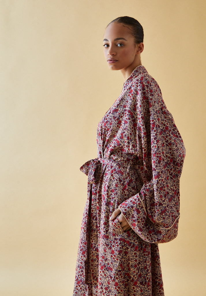 Corina Robe Pink Aster | Nightwear | Lily and Lionel – Lily and Lionel London Limited