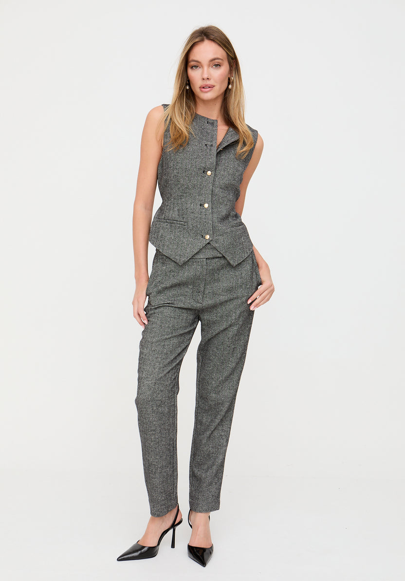 Tamara Double Breasted Check Print Coat In Red – Lily and Lionel London ...