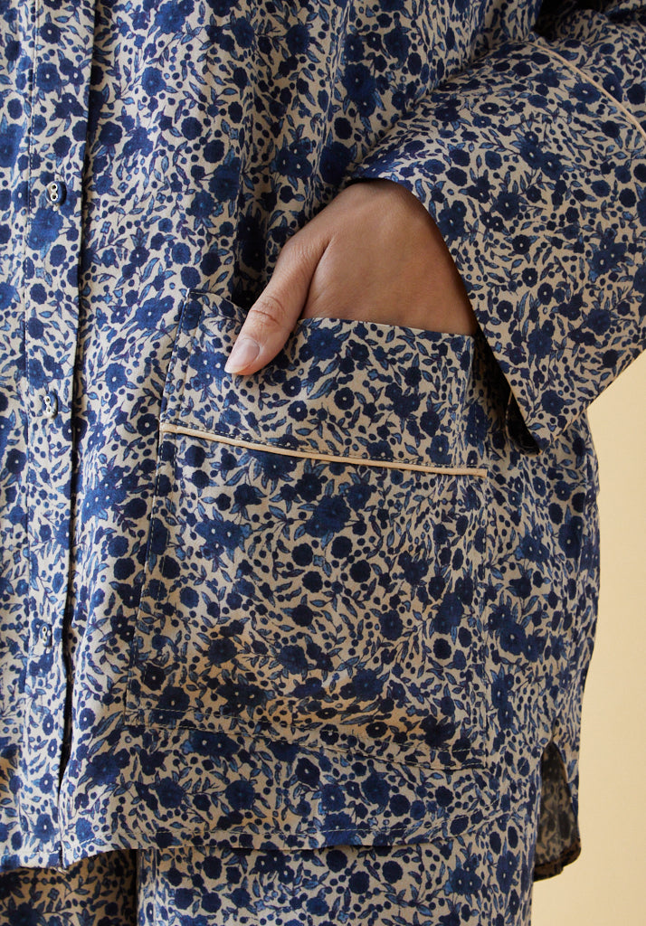 Evie Trouser Set Blue Aster Nightwear Lily And Lionel Lily And