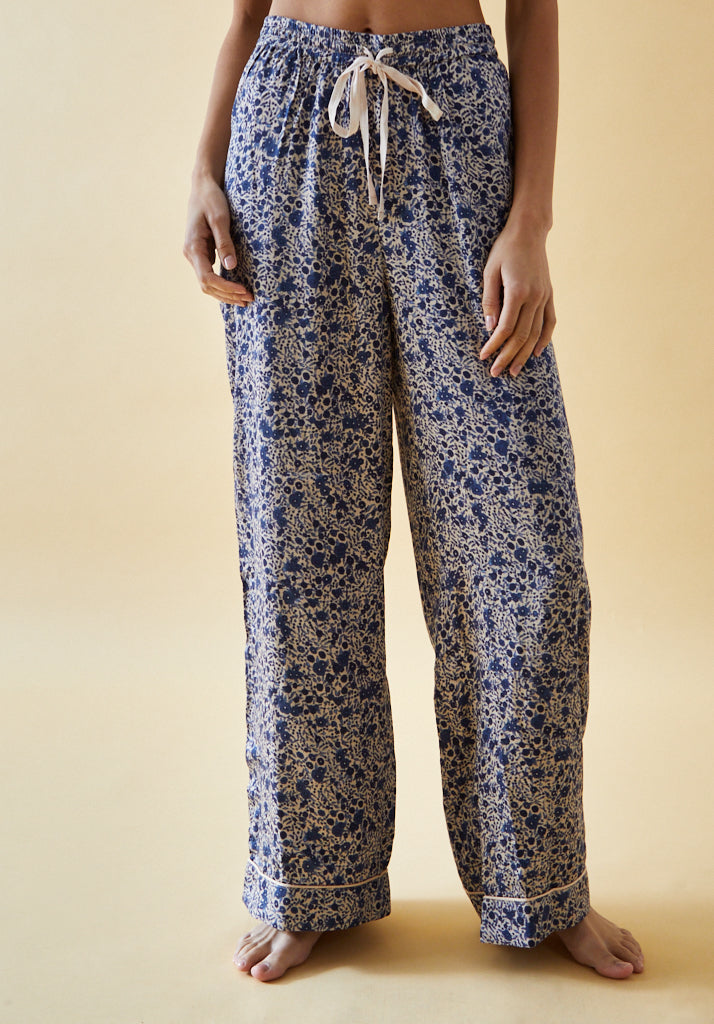 Evie Trouser Set Blue Aster Nightwear Lily And Lionel Lily And