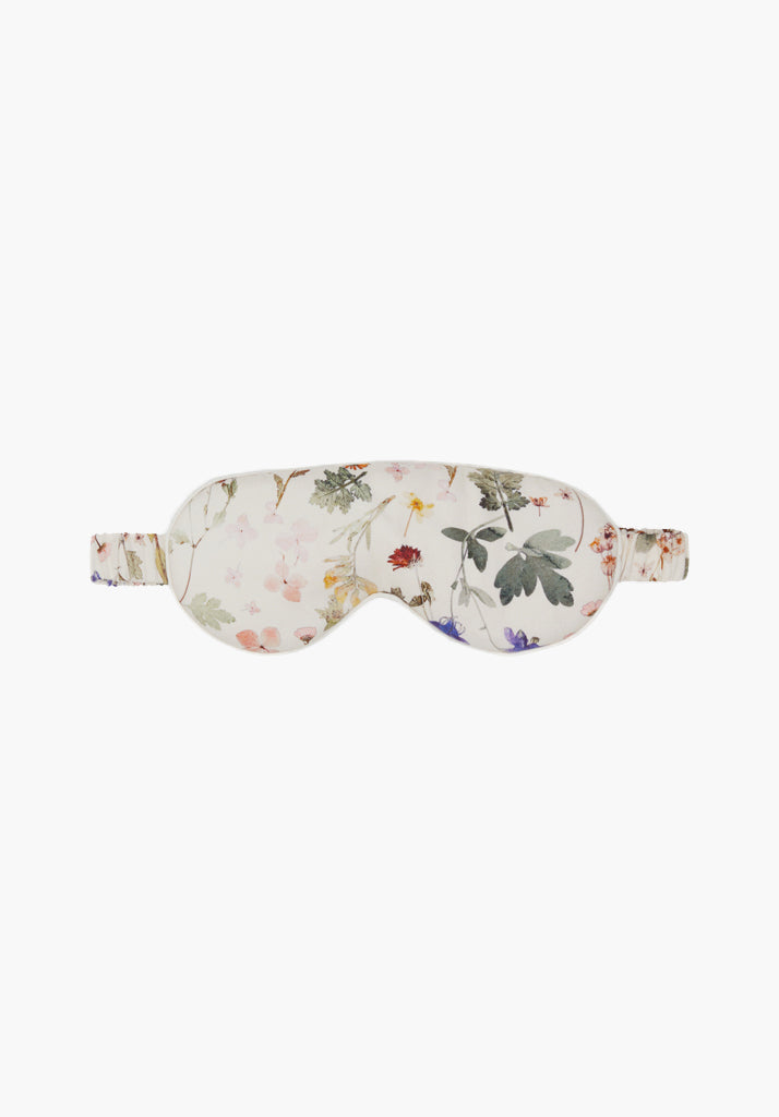 Ella Pressed Floral Eye Mask Scrunchie Set in Cream | Accessories ...