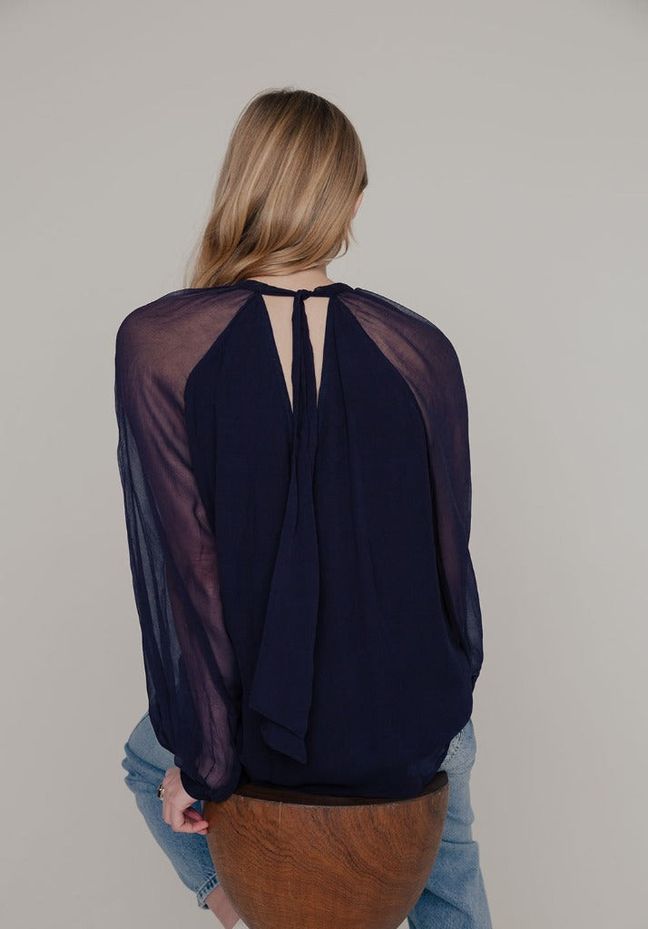 Helena Blouse in Navy | Tops | LilyandLionel – Lily and Lionel London ...